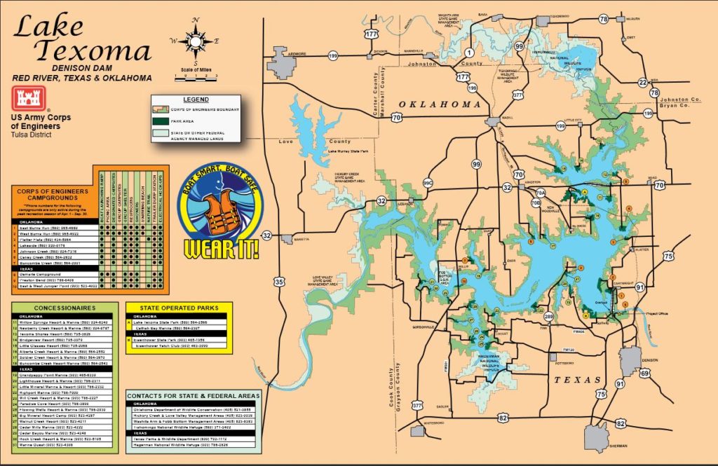 Lake Texoma Map | Tourism • Vacation • Recreation